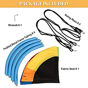 ARLIME 40" Saucer Tree Swing, Outdoor Swing Seat for Kids and Adults, Colourful Round Swing with Adjustable Ropes, Large Waterproof Disc Swing for Tree, Playground, Backyard