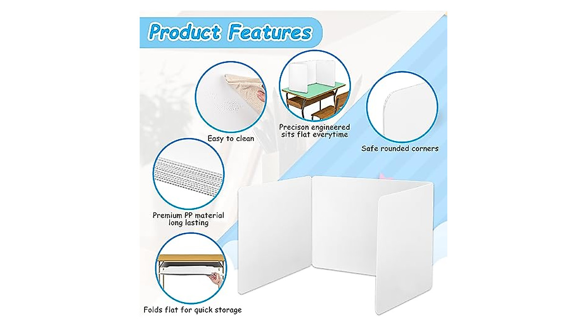 Jutieuo 4 Pack Classroom Privacy Shields for Student Desks, Heavy Duty ...