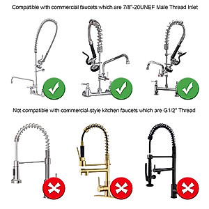 TCEUMIK Pre Rinse Spray Valve Commercial Sink Faucet Sprayer Head Dish Sprayer Nozzle with Handle Grip Assembly Replacement Kit of Restaurant Industrial Faucets 1.42 GPM High-Pressure Chrome Finished