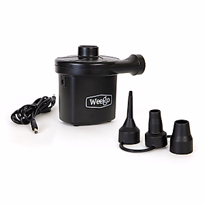 Weego 12V Air Pump for Inflatables, 3 Nozzles, Inflates & Deflates (Works with Weego Jump Starters with 5.5 mm 12V Outputs) (JSPUMP)