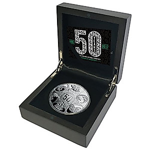 2017 NZ Silver Dollar Proof Coin - 50 Years (Of Decimal Currency) $1 Uncirculated Reserve Bank Of New Zealand