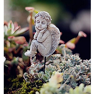 MUAMAX Decorative Angel Garden Stakes Miniature Angel Fairy Garden Angel Small Memorial Statue