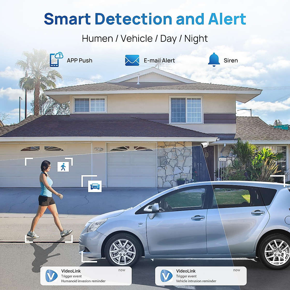 6MP PoE Outdoor IP Camera, 2.8mm Lens, Dome EXIR Turret Security Network Surveillance Camera, Up to 98ft/30m Night Vision, H.265, IP67