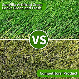 SunVilla Artificial Grass Rug Indoor Outdoor, 13ft x 25ft (325 Square FT) Realistic Thick Synthetic Fake Grass Mat for Dogs, Garden Lawn Landscape Patio Grass