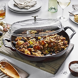 Staub Cast Iron 3.5-qt Braiser with Glass Lid - Grenadine