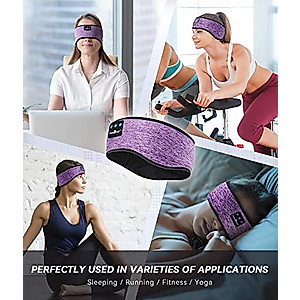 MUSICOZY Bluetooth 5.2 Headband Sleep Headphones Headband Headphones Sports Wireless Music Earphones Eye Mask Earbuds for Side Sleepers Workout Running Travel Yoga Office Mom Women