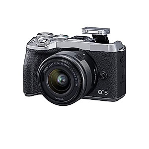 Camera EOS M6 II Mirrorless Camera Digital Camera with EF-M 15-45mm F/3.5 Lens Compact Camera Professional Photography Digital Camera (Color : Silver)