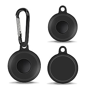 WWW Silicone Case for AirTag Phone Finder, （1 Pack） Anti-Scratch Protective Lightweight Soft Sleeve Skin Cover AirTags Holder with Keychain (Black)