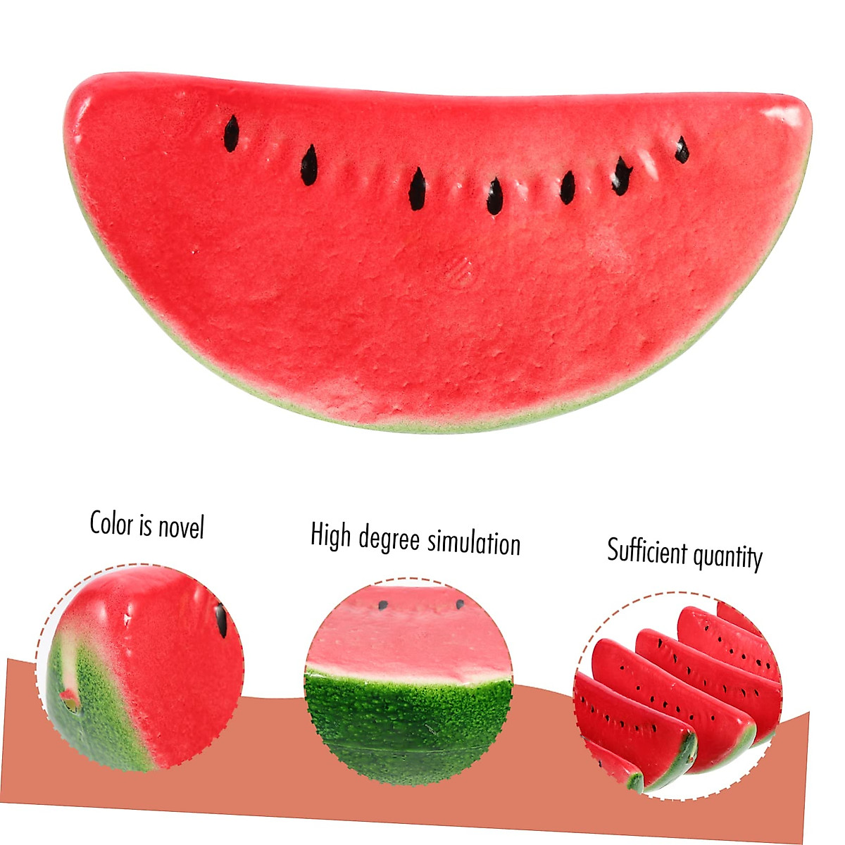 BESPORTBLE 6pcs Simulated Watermelon Fake Watermelon Slices Lifelike Watermelon Slices Realistic Watermelon Slice Photography Props Watermelon Slices Model Artificial Flower Fruit Foam