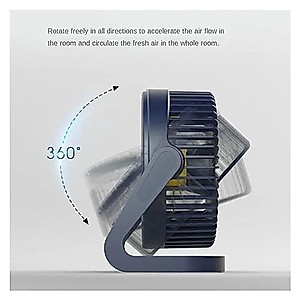 DHAEY Mini Fan Fan USB Plug-in Desktop Fan, Mini Fan with 5 Large Wind Blades, 360° Rotation Adjustable Angle Desk Fan Outdoor