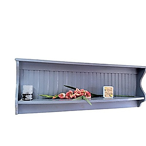 Plate Rack Wall Shelf Country Wood Display Plate and Bowl Rack Primtive Shelf