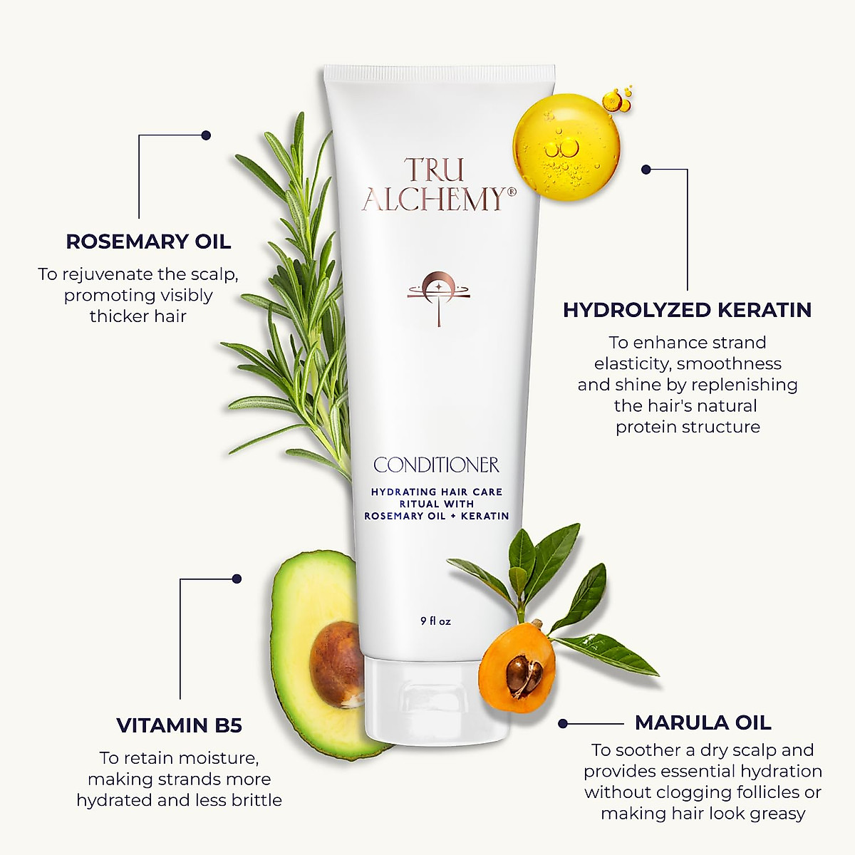 Tru Alchemy Shampoo & Conditioner - Best Shampoo and Conditioner for Dry Damaged Hair - Speed Up Hair Growth and Boost Volume, 9 fl oz.