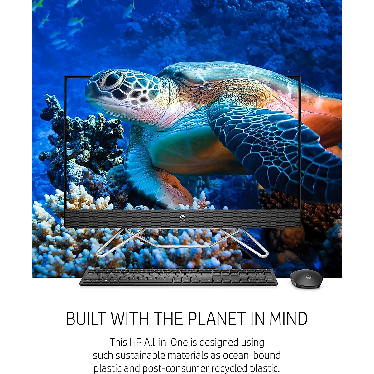 HP 27" FHD All-in-One Desktop, Intel Core i7-1255U Processor, 12GB RAM 256GB SSD, WiFi, Bluetooth, Webcam, Wireless Keyboard & Mouse, Windows 11 Pro, Black