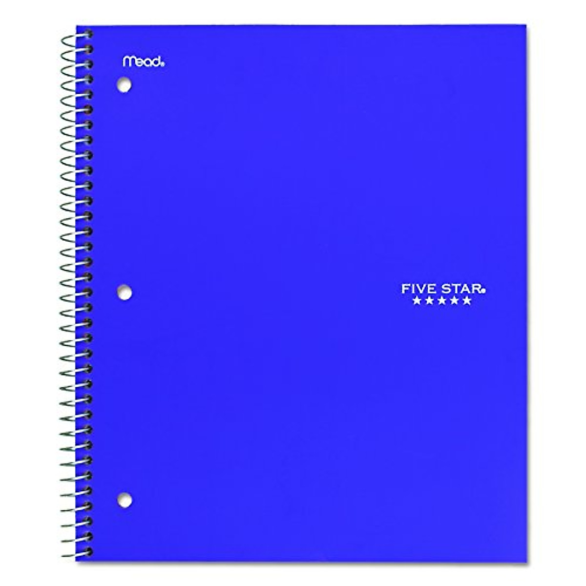 Five Star 06210 Wirebound 3-Subject Notebook, College Rule, 11 x 8 1/2, 150 Sheets, Assorted