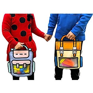 Trendybag Orange and Purple Top-handle Party Goodie bags, Grip n’ Seal gift bags with Stand-up Bottom, birthday bags, 20 Pcs (Small, Orange)