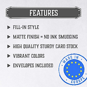 Hat Acrobat Black and Gold Party Invitations with Envelopes Perfect for Anniversary, Birthday, Rehearsal Dinner, Bachelorette Party, Graduation, 25 Pack