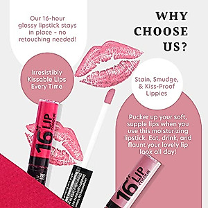Dermacol - 16-Hour Lip Colour, Highly Pigmented Glossy Lip Stain, Two-Phase Lip Plumper Gloss, Kissproof Lip Makeup Products with Matte and Glitter Finish, No.11 Shimmering Light Pink Lipstick, 7.1 mL