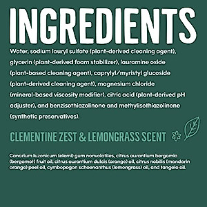 Seventh Generation Liquid Dish Soap, Clementine Zest & Lemongrass, Tough on Grease, 19 Fl Oz