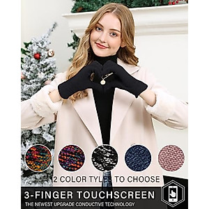 FZ FANTASTIC ZONE Womens Winter Touchscreen Gloves for Cold Weather, Chenille Warm Knit Gloves