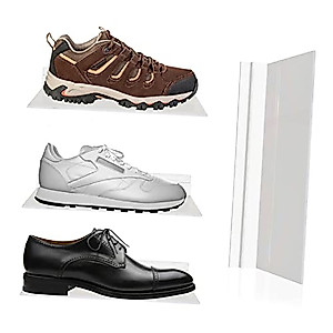 Unomor 6pcs Slot Display -Mounted Shelves Floating Shoe Display Shelves Wall Shelves for Shoes Wall Mounted Shelves Shoe Shelves for Wall Shelf Retail Shelves Transparent Plastic