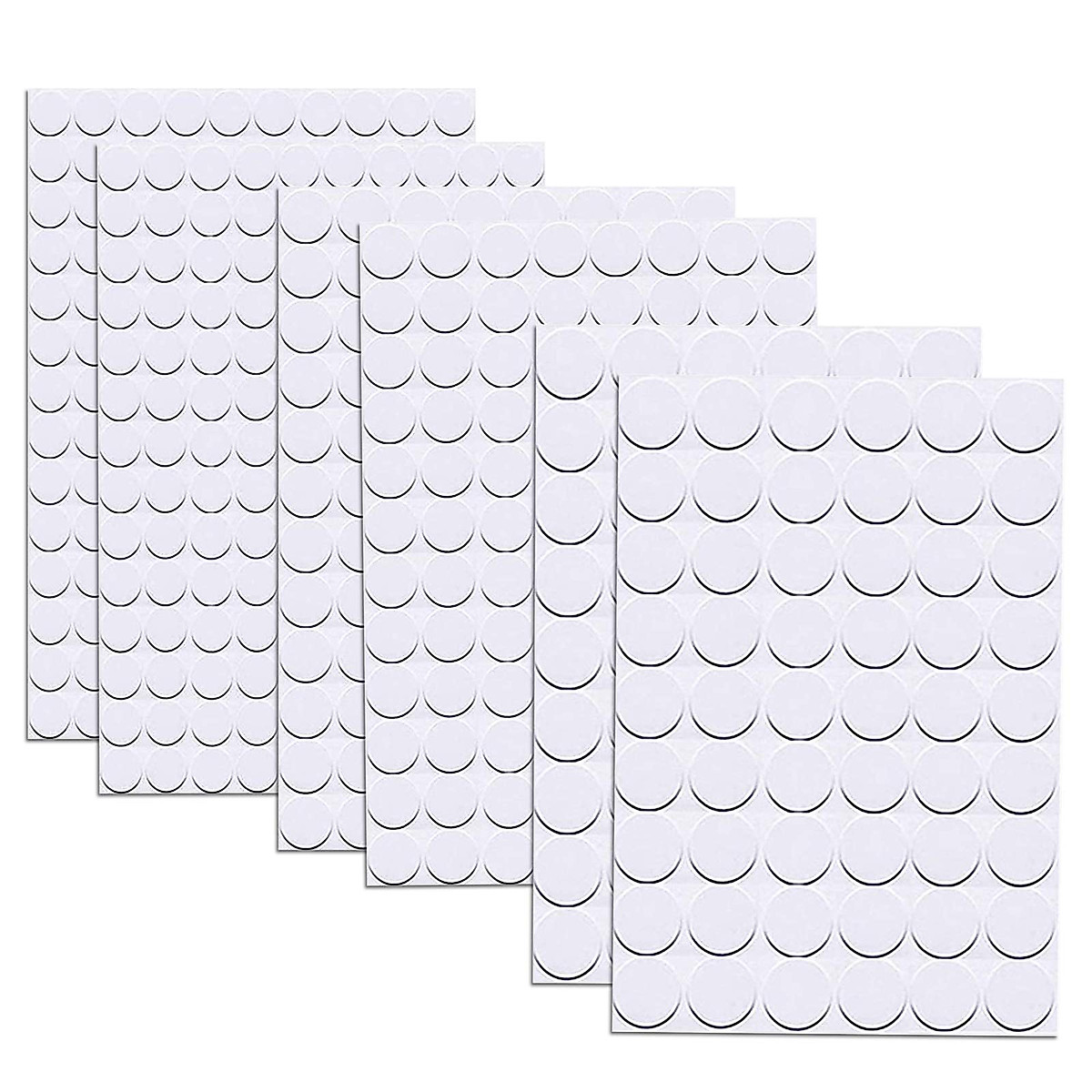 580 Pcs Self-Adhesive Screw Hole Stickers, 6-Table Self-Adhesive Screw Covers Caps Dustproof Sticker 12mm, 15mm, 21mm White