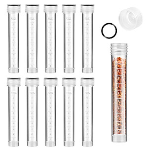 10PCS 10ml Clear Plastic Test Tubes with Caps, Sample Frozened Test Tubes Vials Seal Cap Container for Laboratory School Scientific Experiments, Liquid Storage