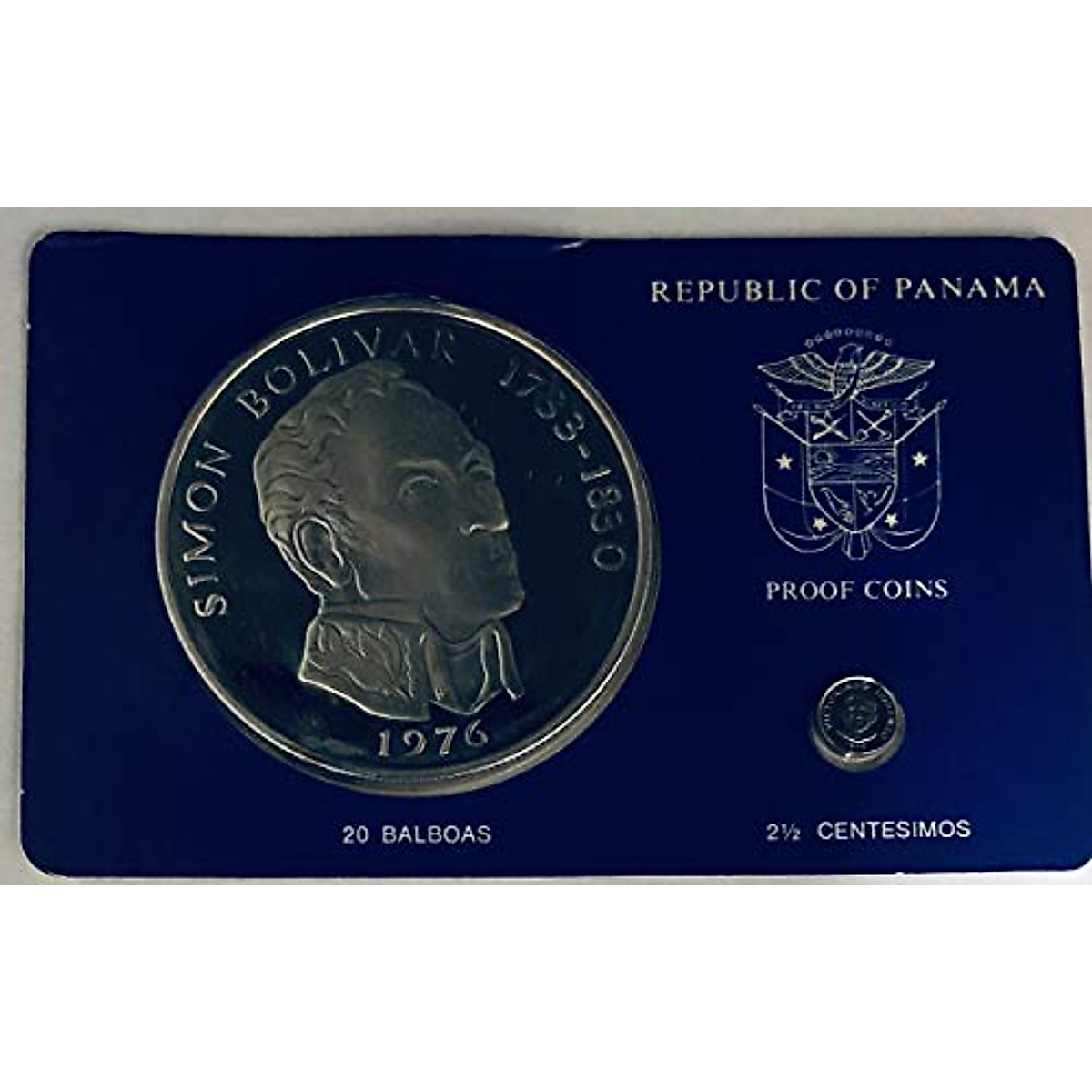 PA 1976 Republic of Panama Proof Coins Simon Bolivar .925 Silver Box & COA Proof