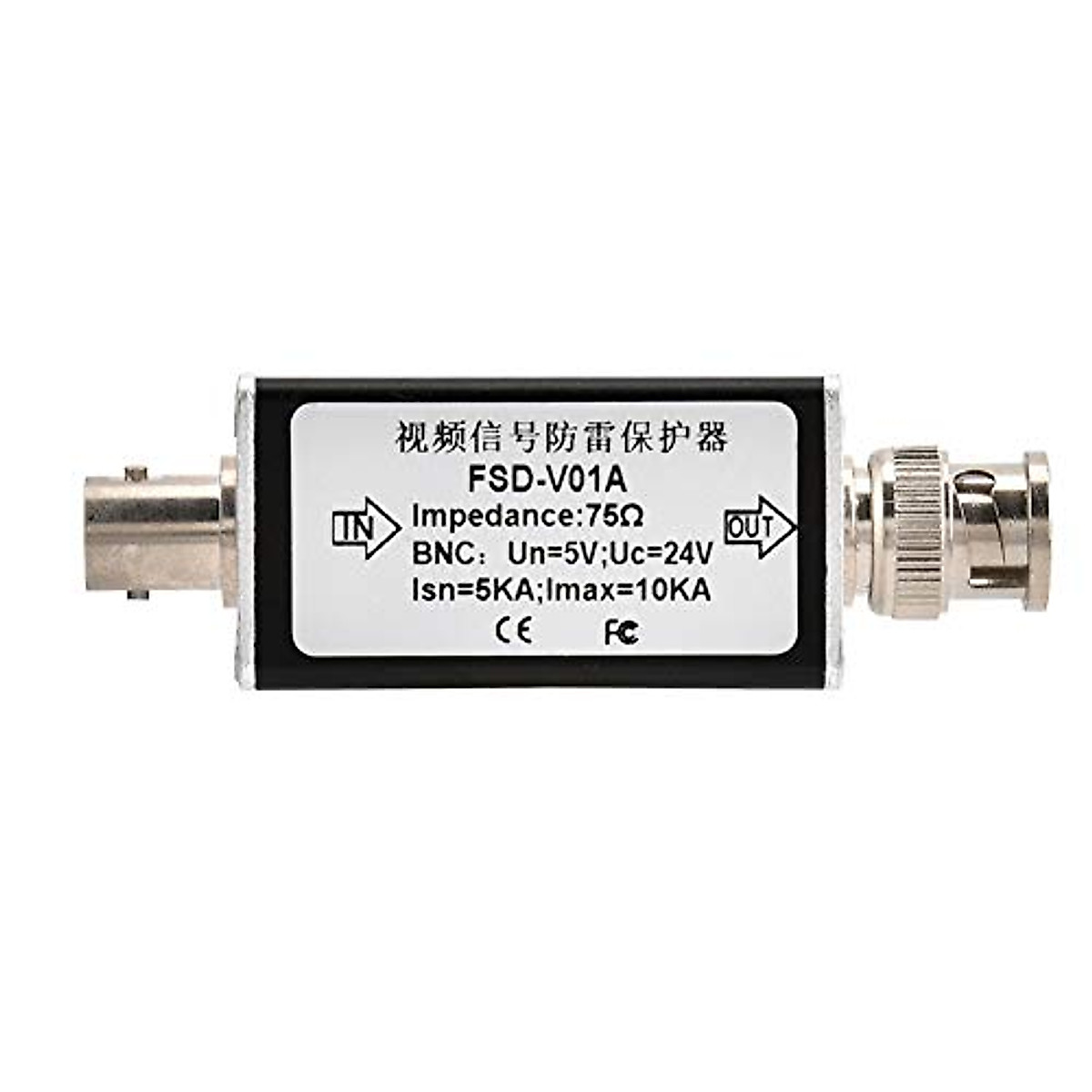 BNC Surge Protector, Video Signal Lightning Protector for CCTV Video Analog Camera Thunder Lightning Arrester Protection Device 24V