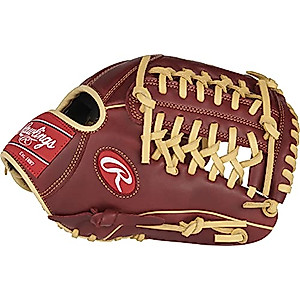 Rawlings | SANDLOT Baseball Glove | Left Hand Throw | 11.75" - Modified Trap-Eze Web, 11.75 inch - Trapeze Web - Burgundy