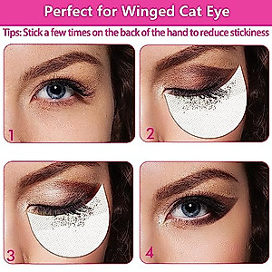 TailaiMei 300 Pcs Eyeshadow Shields, Eyeshadow Stencil for Prevent Makeup Residue, Lint Free Gel Pad for Eyeliner, Eyelash Extensions and Lip Makeup