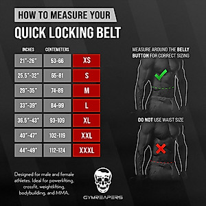 Gymreapers Quick Locking Weightlifting Belt for Bodybuilding, Powerlifting, Cross Training - 4 Inch Neoprene with Metal Buckle - Adjustable Olympic Lifting Back Support (Ranger Green, X-Large)