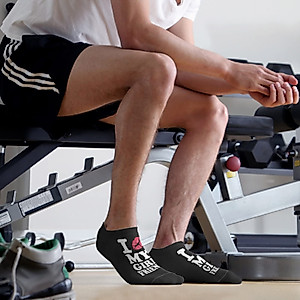 KEHUASW No Show Socks Valentines day Short Mens Sock No Show Dress Sock Funny i love my girlfriend Sock