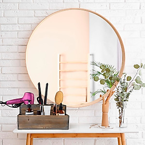 Besti Wooden Hair Dryer Holder – Hair Tools and Styling Supplies Organizer and Storage for Vanity and Bathroom - Natural Elegant Design - Multi-Functional Caddy for Accessories, Makeup, Toiletries