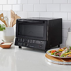 Panasonic NB-G110P-K Toaster Oven FlashXpress with Double Infrared Heating and Removable 9-Inch Inner Baking Tray, 1300W, 4-Slice, Black