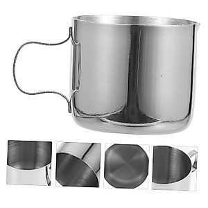 SHOWERORO 1pc Latte Coffee Cup Coffee Espresso Mini Coffee Pot Milk Frother Cup Espresso Steaming Pitchers Milk Frothing Cup Espresso Coffee Small Milk Cup Milk Tea Stainless Steel