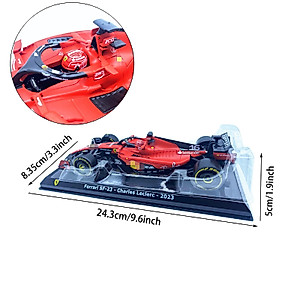 HTLNUZD Bburago 2023 1/24 SF23#16 F1Racing Alloy Car for Scuderia Ferrari 1:24 SF23#16 Leclerc Signature Die cast Adults Model Car Display Ornaments Collection