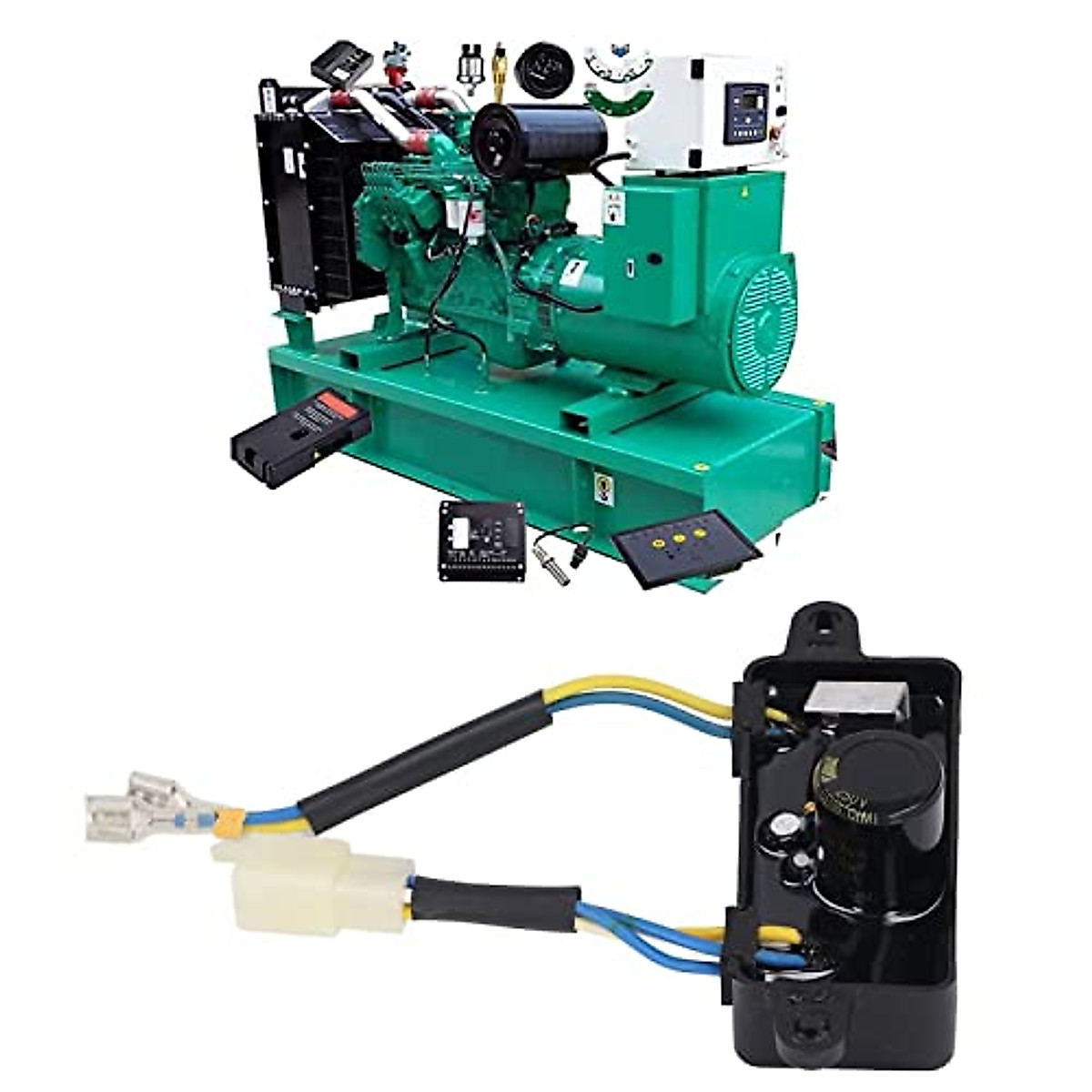 WOOXGEHM AVR Automatic Voltage Regulator, Single Phase 6 Wire Generator Voltage Regulator, Good Toughness AVR Voltage Regulator for 1‑2.5KW Generator