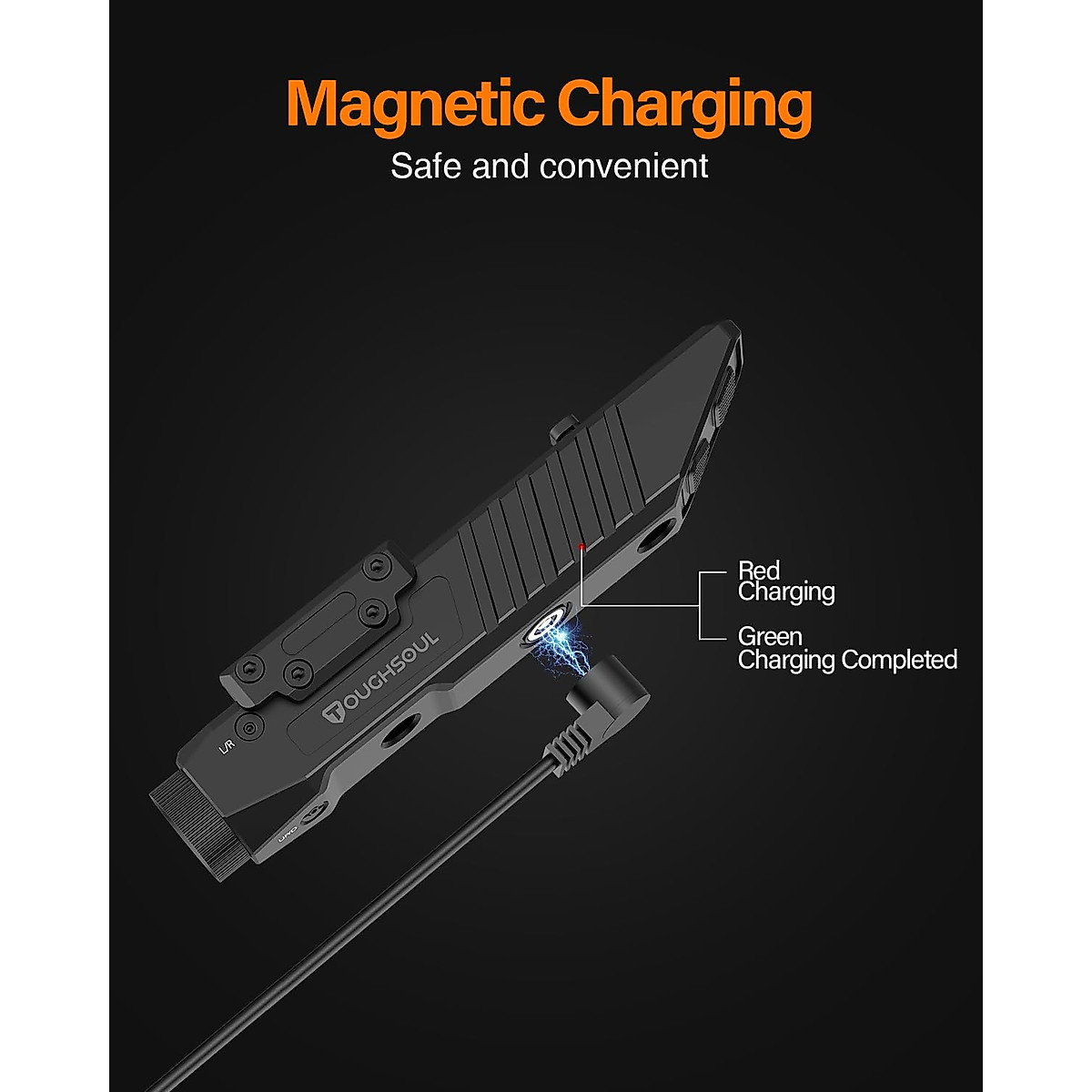 TOUGHSOUL Tactical Flashlight Green Red Laser Sight Combo, 1450 Lumen Picatinny Rail MLOK Mounted Rechargeable Rifle Flashlight (Red Laser)