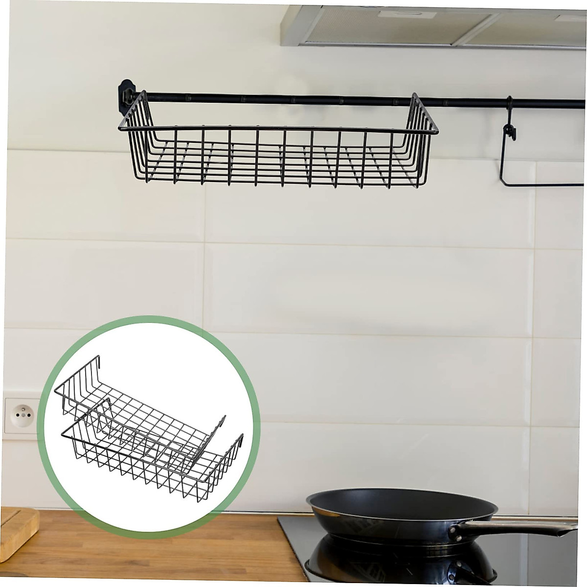 Zerodeko 2pcs Pegboard Grid Panel Board Shelf Storage Basket Grid Wall Basket Peg Board Accessoris Sundries Wall Shelf Grid Panel Board Basket Grid Panel Shelf Wire Straight Shelf