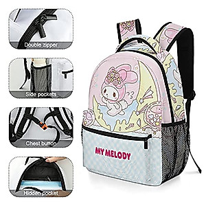 IFMAXCOX M-y Melody backpack school bag withe side pokect large suitable for hiking camping picnic