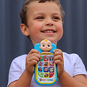 CoComelon JJ’s First Learning Toy Phone for Kids, Lights, Sounds, Music, Letters, Numbers, Colors, Shapes, and Weather, Kids Toys for Ages 18 Month by Just Play