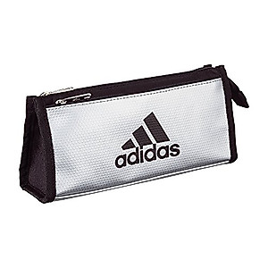 三菱鉛筆 Mitsubishi Pencil PT1400AI04S24 Pencil Case, AI04, Silver Black, Enamel x Cloth, Double Pocket