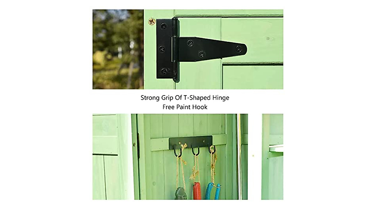 Wooden Garage Storage Shed, Waterproof Backyard Tool Storage Cabinet ...