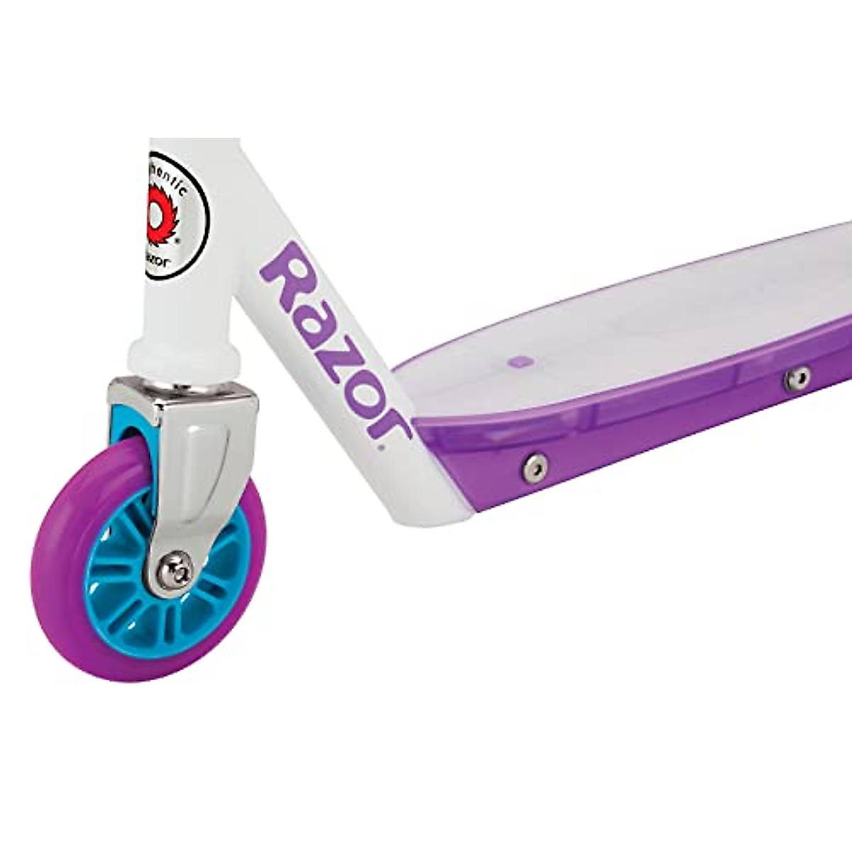 Razor Party Pop Kick Scooter for Kids Ages 6+ - 12 Multi-Color LED Lights, Urethane Wheels, Rear Fender Brake, For Riders up to 143