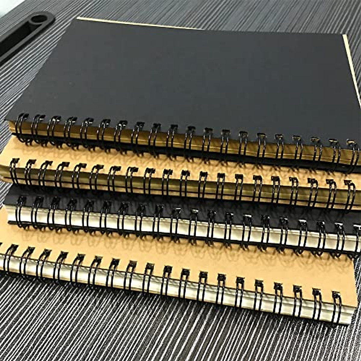 ZAYOIZY Spiral Bound Sketch Book Kraft Paper Sketch Pad Unlined Notebook, Wirebound Sketching Book/Pad for Drawing Painting