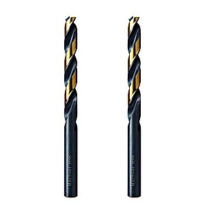 MAXTOOL 5.0mm 2pcs Identical Jobber Length Drills HSS M2 Twist Drill Bits Metric Fully Ground Black & Bronze Straight Shank Drills; JBM02H10R050P2