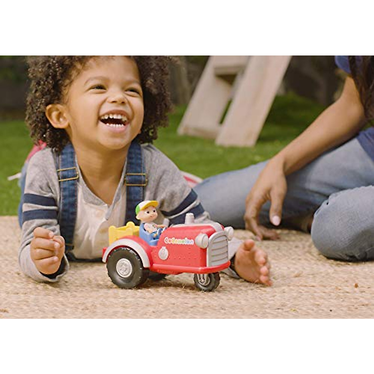 CoComelon Official Musical Tractor w/Sounds & Exclusive 3-inch Farm JJ Toy, Play a Clip of “Old Macdonald” Song Plus More Sounds and Phrases