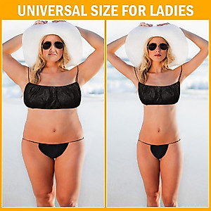 YoleShy 100 PCS Disposable Underwear Disposable Panties and Disposable Bras for Women Spa T Thong Underwear Tanning Wraps