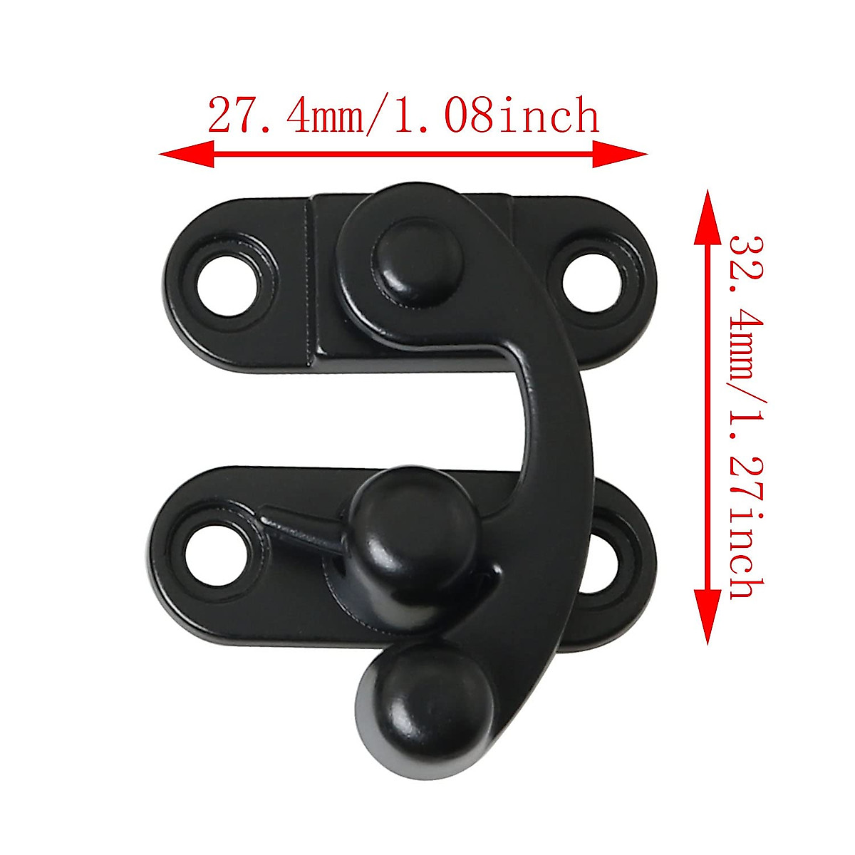 DGBRSM 2pcs Antique Hook Hasp Latch Black Padlock Hasp Hook Lock for Jewelry Box Cabinet Toolbox Suitcase