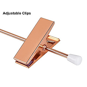 HUMIA 14 Inch Rose Copper Gold Metal Pants Skirts Hangers 12 Pack, Sturdy for Slacks Trousers with 2 Adjustable Non Slip Clips and Swivel Hook (Rose Copper, 12)